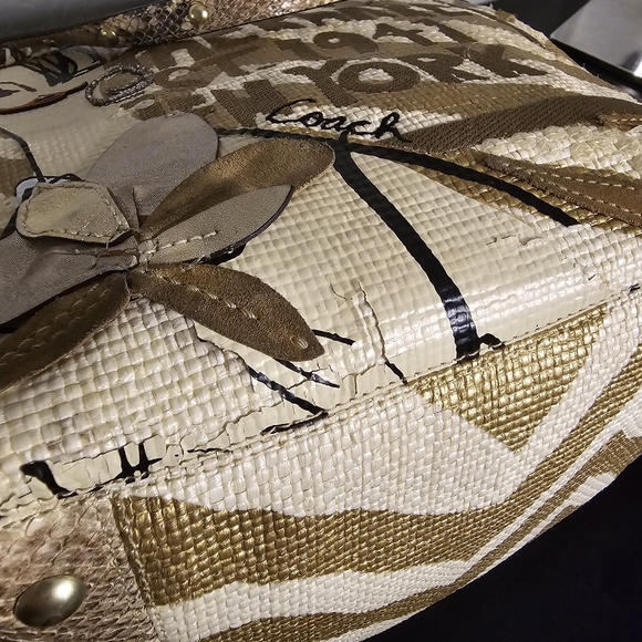 Coach | Bags | Coach Leatherware Raffia Zebra Snake Tote Limited ...